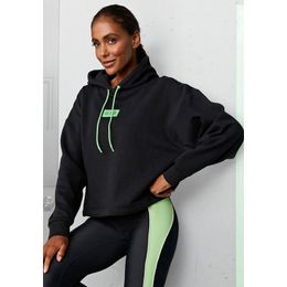 active by Lascana LASCANA ACTIVE Hoodie, Kapuzensweatshirt im Oversized-Look schwarz XS (32/34) XS (32/34) Kurz geschnittener Hoodie mit Motto-Applikation auf der Brust