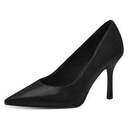 Tamaris High-Heel-Pumps, Stilettoabsatz, Abendschuh, Partyschuh mit edlem Glanz-Effekt schwarz 36 36 Eleganter Pumps in spitz zulaufender Form