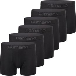 Camano Boxershorts »comfort« 6er Pack, mit Stretch-Logobund black XXL XXL Herrenunterhose von Camano