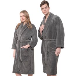 HAMMETEX Bademantel »Bademantel unisex, ultraweicher & flauschiger Fleecemantel« Packung, ideal für Sauna & Spa, Hotelbademantel, Morgenmantel grau...