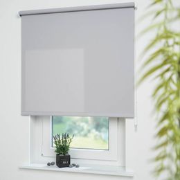 Liedeco Seitenzugrollo &raquo;Uni&laquo; Lichtschutz mit Bohren freih&auml;ngend Welle 36 mm stabiler Kettenzug hellgrau + Bitte ausw&auml;hlen Obermaterial: 95%...