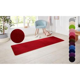 Hanse Home Teppich &raquo;Shashi&laquo; rechteckig 8,5 mm H&ouml;he Kurzflor, Unifarben, L&auml;ufer, weich, Esszimmer, Kinderzimmer, Flur rot Kunstfaser