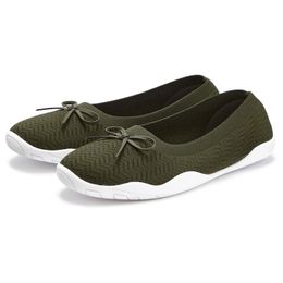 Lascana Sneaker Ballerinas Slipper, Halbschuh, ultraleicht zum Reinschlüpfen VEGAN olivgrün 36 36 Textilschuhe, Stoffschuhe mit ultraleichter, sehr...