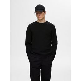 Selected Homme Strickpullover »SLHROSS LS KNIT STRUCTURE CREW NECK NOOS« Black L L Pullover von Selected Homme