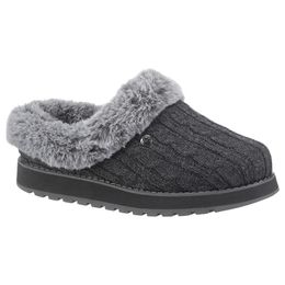 Skechers Pantoffel »KEEPSAKES - ICE ANGEL« Hausschuh in Strick-Optik dunkelgrau 39 39 Modischer Hausschuh zum Schlupfen