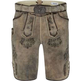 HANS Kurze Lederhose Ostsee mit G&uuml;rtel Braun (Gr&ouml;&szlig;e: 56)