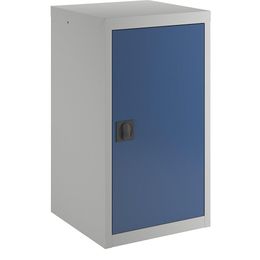 Flügeltürschrank, mit Vollblechtür, 2 Fachböden, lichtgrau / enzianblau kaiserkraft