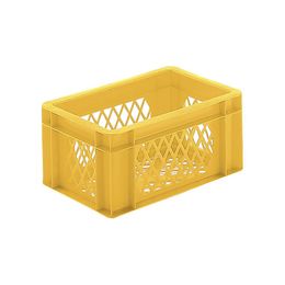 Euro-Format-Stapelbehälter, Wände und Boden durchbrochen, LxBxH 300 x 200 x 145 mm, gelb, VE 5 Stk kaiserkraft