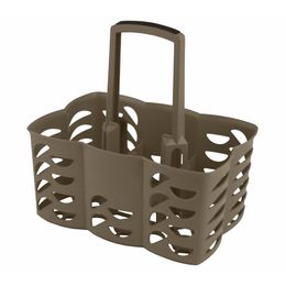Flaschentr&auml;ger taupe stapelbar 21 x 30,5 x 55,4 cm