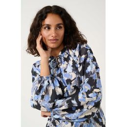 Kaffe Bluse "Victoria" in Hellblau/ Schwarz - 80% | Gr&ouml;&szlig;e 38 | Damen-blusen