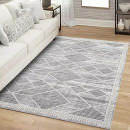 Teppich Carpet City, B:200cm H:11mm L:290cm, grau, Obermaterial: 50% Polyester, 50% Polypropylen, Wohnzimmer, Teppiche, "FLAIR178", Kurzflor-Teppich,