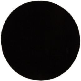 Wollteppich CarpetFine, H:14mm Ø:150cm, schwarz, Wolle, Teppiche, "Gabbeh Lola Uni", mit natürlichem Pflanzenmaterial von Hand gewebt, auch als Läufer