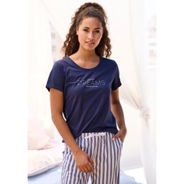s.Oliver Damen Pyjamahose, Gr. 32, rosa, Single Jersey, Obermaterial: 50% Baumwolle, 50% Viskose, gestreift, Hosen, mit sch&ouml;nem Allover-Print