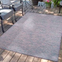 Outdoorteppich Carpet City, B:150cm H:5mm L:150cm, blau, Polypropylen, Teppiche, "PALM 2778", L&auml;ufer, Wetterfest & UV-best&auml;ndig, f&uuml;r Balkon,
