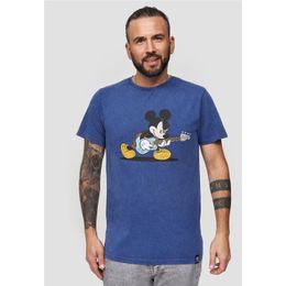 Recovered Herren T-Shirt "Disney Mickey Playing Bass", blau, Gr. S, bedruckt, 100% Baumwolle, Shirts, im zeitlosen Design