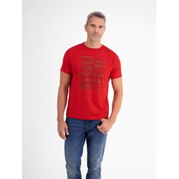 Lerros Damen T-Shirt "Lerros T-Shirt mit Logoprint und Rundhalsausschnitt", rot, Gr. S, 100% Baumwolle, Shirts