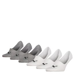 Puma Herren F&uuml;&szlig;linge "Puma UNISEX FOOTIE 6P ECOM", Gr. 43, grau, Baumwollmischung, Socken, Mit Logo