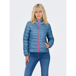 Only Damen Steppjacke "ONLTAHOE CONTRAST HOOD JACKET CC OTW", blau, Gr. XS, unifarben mit Farbeinsatz, Web, Obermaterial: 100% Nylon, Jacken