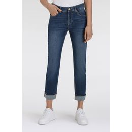 MAC Damen Straight-Jeans "SUE relax", blau, Gr. 42, unifarben, Web, Obermaterial: 89% Baumwolle, 8% Polyester, 3% Elasthan, Jeans, im Four-Pocket