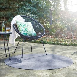 ANDIAMO Kunstrasen "Field, Made in Belgium", Ø 130cm 1 Stk., 4mm, 1,69 qm qm, Ø 130cm, grau, Garten, Teppiche, Rasenteppich aus Nadelfilz, mit