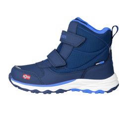 Trollkids Mädchen Winterstiefel "KIDS HAFJELL WINTER BOOTS", Gr. 38, blau, Synthetik, mehrfarbig, Schuhe, wasserdicht, Klettverschluss,