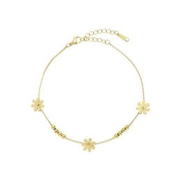 Lascana Fußkette 'Edelstahlschmuck' goldfarben Gr. für Damen. Mit Blüten