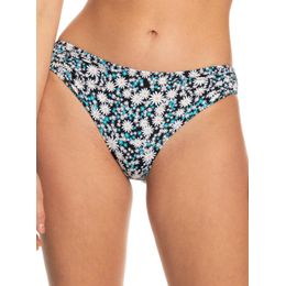 Roxy Damen Bikini-Hose "Printed Beach Classics", schwarz, Gr. M, 87% Nylon, 13% Elasthan, Badehosen