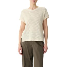 comma, COMMA Damen T-Shirt, beige, Gr. 38, unifarben, Strick, Obermaterial: 100% Baumwolle, Shirts, in Strick-Optik