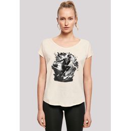 F4NT4STIC Damen T-Shirt "Basketball Splash Sport LONG", beige, Gr. XL, Obermaterial: 100% Baumwolle, Shirts, Print