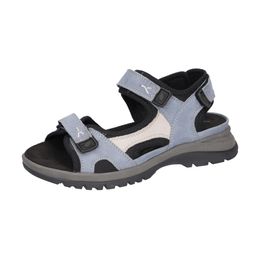 Waldläufer WALDLÄUFER Damen Trekkingsandale "H-Sora", Gr. 7, blau, Nubukleder, Textil, Schuhe, Outdoorschuh, Sommerschuh, Keilabsatz, in bequemer Schuhweite H