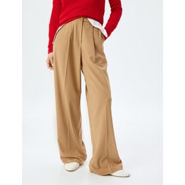 KOTON Hose Damen Größe 34 beige / weiß