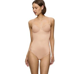 Triumph Damen Shaping-Body "Modern Finesse BSWP", beige, Gr. 90, unifarben, Spitze, Obermaterial: 52% Polyamid, 30% Elasthan, 18% Polyester, Bodys,