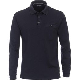 Casamoda Herren Langarm-Poloshirt "Casamoda Polo-Shirt Langarm gestreift", blau, Gr. M, 62% Baumwolle, 38% Polyester, Shirts