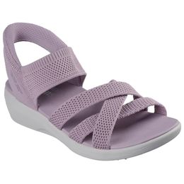 Skechers Damen Keilsandalette "ARYA", Gr. 38, lila, Textil, Schuhe, Freizeitschuh, Sandale in veganer Verarbeitung