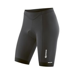 Gonso Damen Fahrradhose "Fortuna", schwarz, Gr. 36, 80% Polyester, 20% Elastan, Hosen, kurze Damen Radlerhose mit Sitzpolster, strapazierf&auml;hige