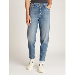 Damen Mom-Jeans "MOM JEAN", blau, Gr. 30, Calvin Klein Jeans, unifarben, Denim/Jeans, Obermaterial: 99% Baumwolle, 1% Elasthan, Jeans, mit offener