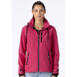 DEPROC Active Damen Softshelljacke "DECORAH PEAK V WOMEN", rot, Gr. 36, 96% Polyester; 4% Elastan, Jacken, mit abnehmbarer Kapuze