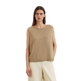 Marc O'Polo MARC O'POLO Damen Strickpullover "aus Leinen-Mix", beige, Gr. S, unifarben, Obermaterial: 52% Baumwolle, 48% Leinen, Pullover