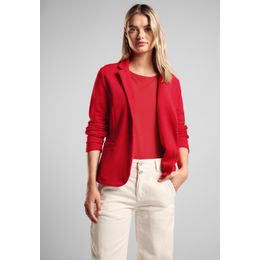 Street One Damen Kurzblazer, rot, Gr. 46, unifarben, Web, 50% Baumwolle, 50% Polyester, Blazer, in Unifarbe
