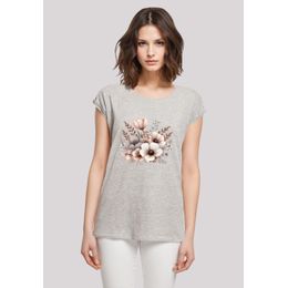 F4NT4STIC Damen T-Shirt "Blumenstrau&szlig; Boho", grau, Gr. 4XL, Obermaterial: 100% Baumwolle, Shirts, Premium Qualit&auml;t