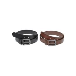Urban Classics Damen Synthetikgürtel "Urban Classics Easy Synthetic Leather Belt 2-Pack"schwarz, silber, braun, silber, Gr. L, 100% Polyurethan,