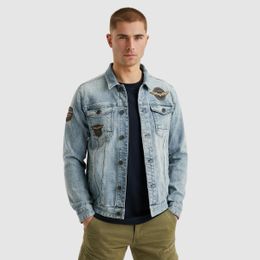 PME-Legend Jeansjacke PME LEGEND, Herren, Gr. 4XL, sun burst wash, Denim/Jeans, Obermaterial: 79% Baumwolle, 20% Polyester, 1% Elasthan, bestickt, Casual, regular fit taillenbedeckt, ohne Ausschnitt, Manschette, Jacken, mit Logo Stickereien