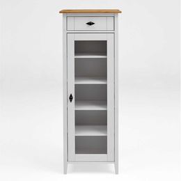 Pharao24.de Badezimmer Vitrine in Weiß Kiefer teilmassiv 55 cm breit
