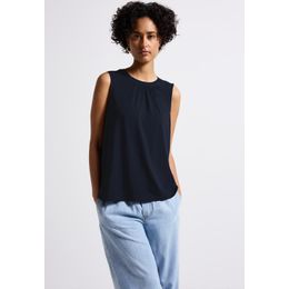 Street One Damen Tr&auml;gertop, blau, Gr. 46, unifarben, Stoff, 95% Viskose, 5% Elasthan, Tops, mit Schlitz im Nacken