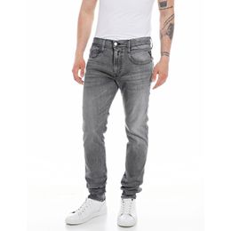 Replay Herren Slim-fit-Jeans "Anbass", grau, Gr. 30, Denim/Jeans, Obermaterial: 99% Baumwolle, 1% Elasthan, Jeans