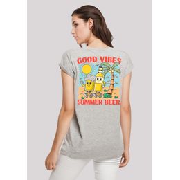 F4NT4STIC Damen T-Shirt "Summer Time Vintage Beer Cartoon", grau, Gr. XS, Obermaterial: 100% Baumwolle, Shirts, Premium Qualit&auml;t