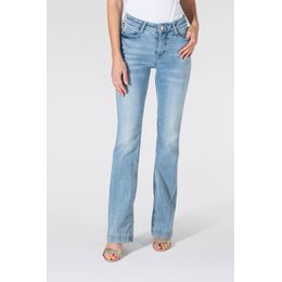 MAC Damen Bootcut-Jeans "Dream-Boot", blau, Gr. 34, Denim/Jeans, Obermaterial: 90% Baumwolle, 7% Elastomultiester, 3% Elasthan, Jeans, Gerade