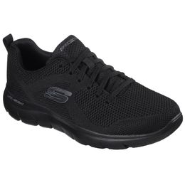 Skechers Herren Sneaker "SUMMITS", Gr. 42, schwarz, Textil, Schuhe, mit gepolstertem Schaftrand, Freizeitschuh, Halbschuh, Schnürschuh