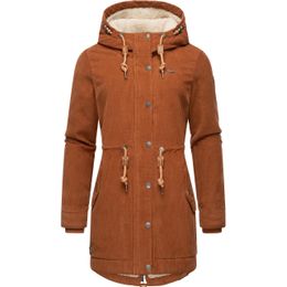 Ragwear Damen Winterjacke "Canny Corduroy", braun, Gr. XXXL, Oberstoff: 100% Baumwolle; Futter: 100% Polyester; Wattierung: 100% Polyester, Jacken,