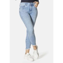 STOOKER WOMEN Damen 5-Pocket-Jeans "Rio Fringe Skinny Fit", blau, Gr. 36, Denim/Jeans, 82% Baumwolle, 17% Polyester, 1% Elasthan, Jeans, Skinny Fit